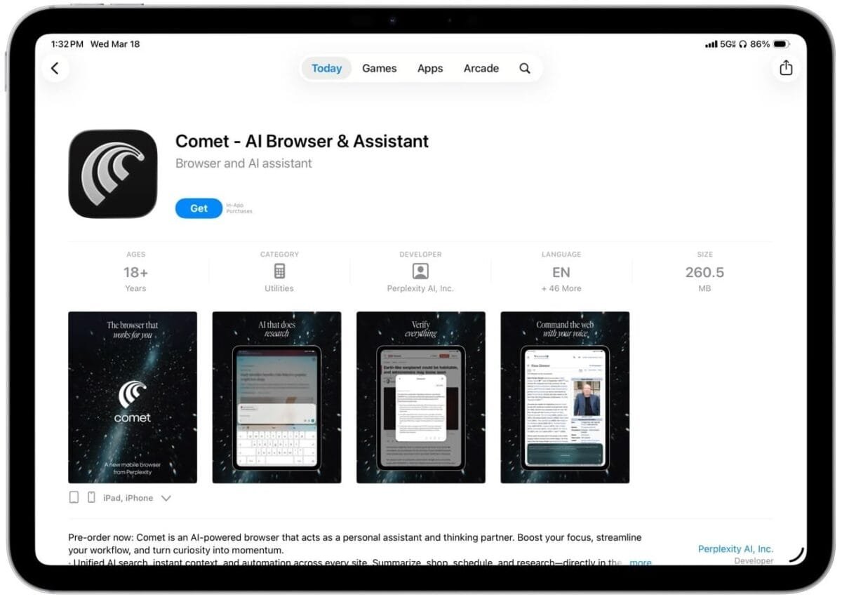 Comet Per IPhone: Guida Completa 2026